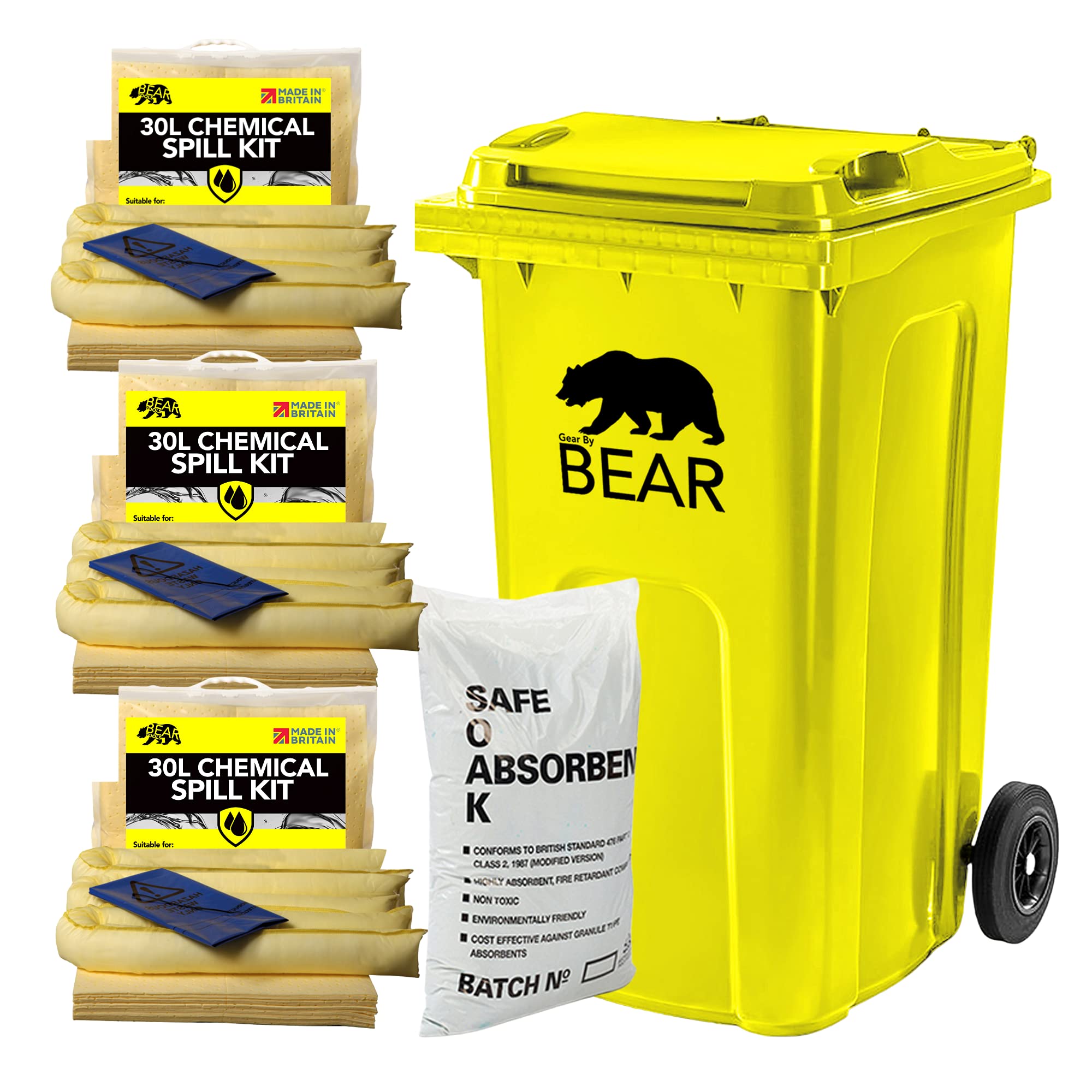 Buy BearTOOLS 120L Spill Kits | Absorbs s: s, Akalis | UK Manufactured ...