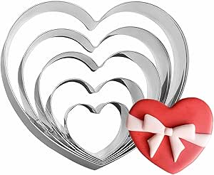Amazon.com: Q-BAKER 5Pcs Heart Cookie Cutter Set, Large Size 4.7" 3.75 ...