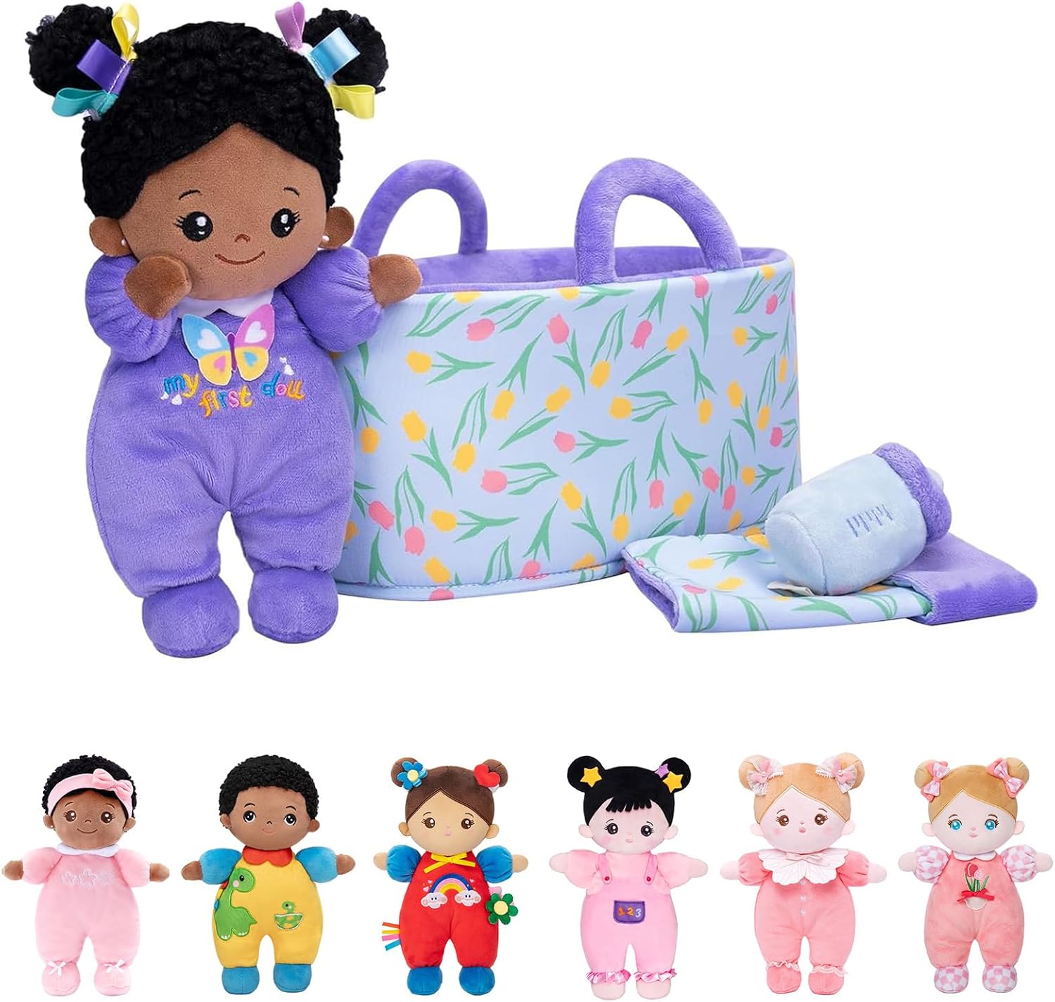 Amazon.com: OUOZZZ 10" Soft Baby Doll Gift Set - First Baby Plush Rag ...