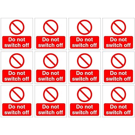 Pack of 12 Socket Signs Do not Unplug self Adhesive Vinyl Stickers 50mm ...