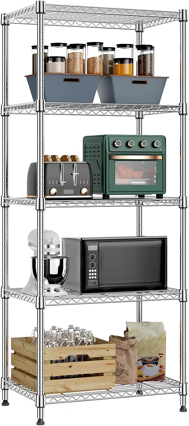 Amazon.com: MZG 1250 lbs 5 Tier Storage Rack Metal Wire Shelving Unit ...