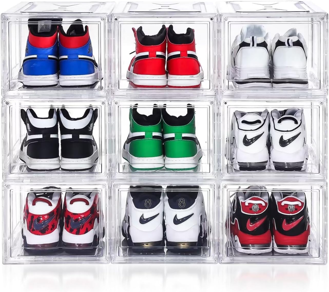 SIMPLGIRL Shoe Box 9 Pack, Clear Acrylic Shoe Boxes, Shoe Storage Boxes ...