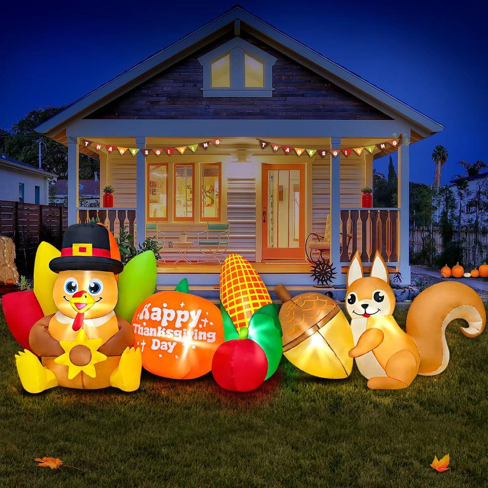 Amazon.com: 8FT Thanksgiving Inflatables Outdoor Decoration Inflatable ...