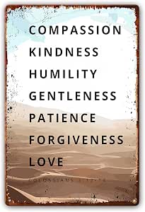 Amazon.com: Clothe Yourself with Compassion Metal Signs Bible Verse ...