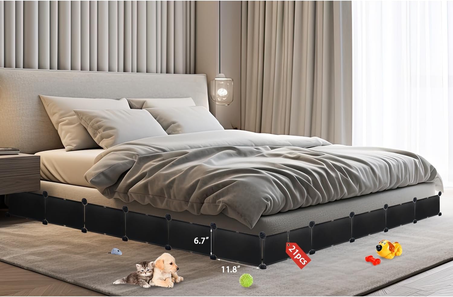 Amazon.com: LEICHTEN Under Bed Blocker for Pets 6.7" Height 248" Length ...