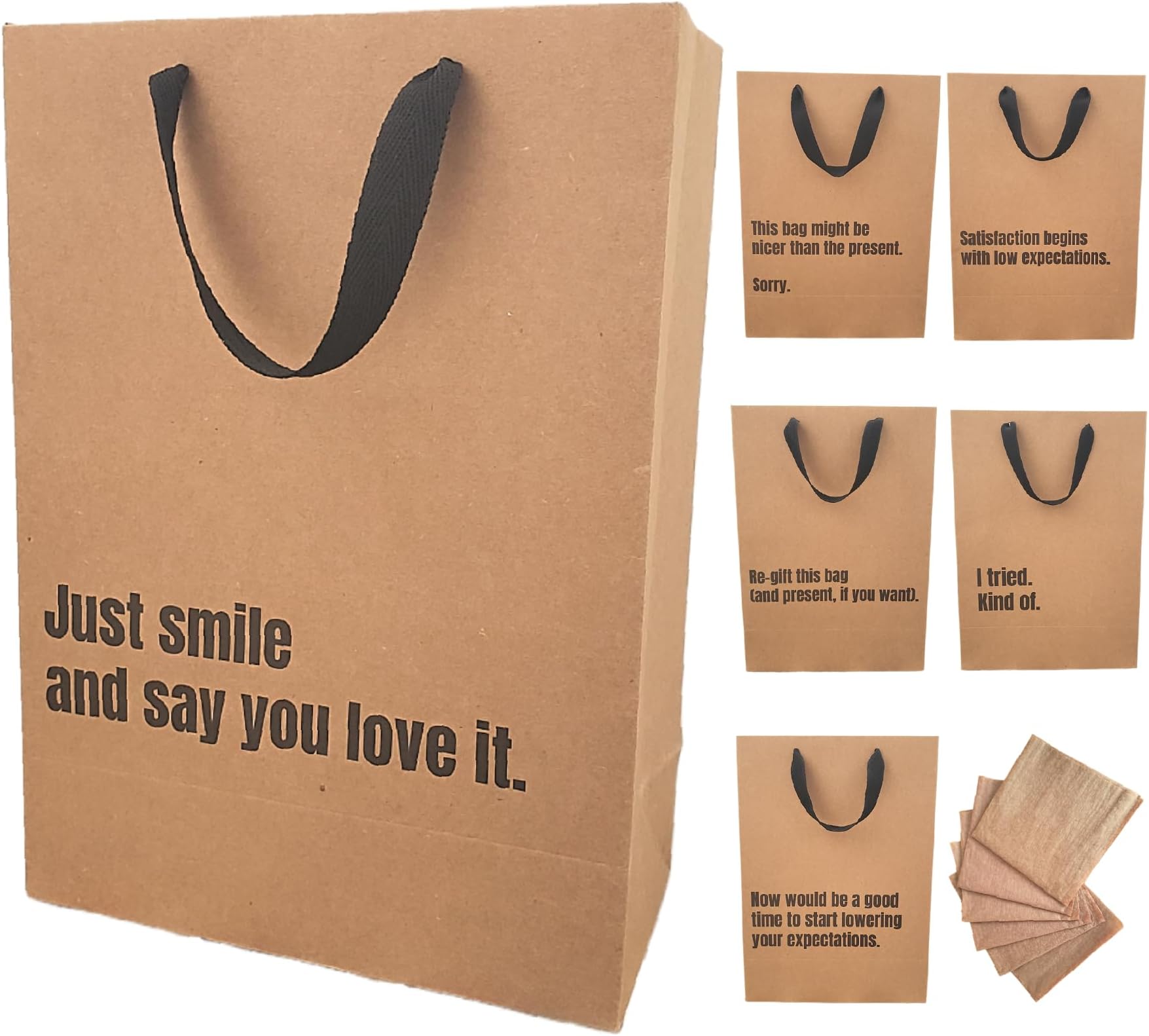 Amazon.com: Dinifee 12 Pcs Funny Gift Bags Kraft Paper Snarky Gift Bag ...