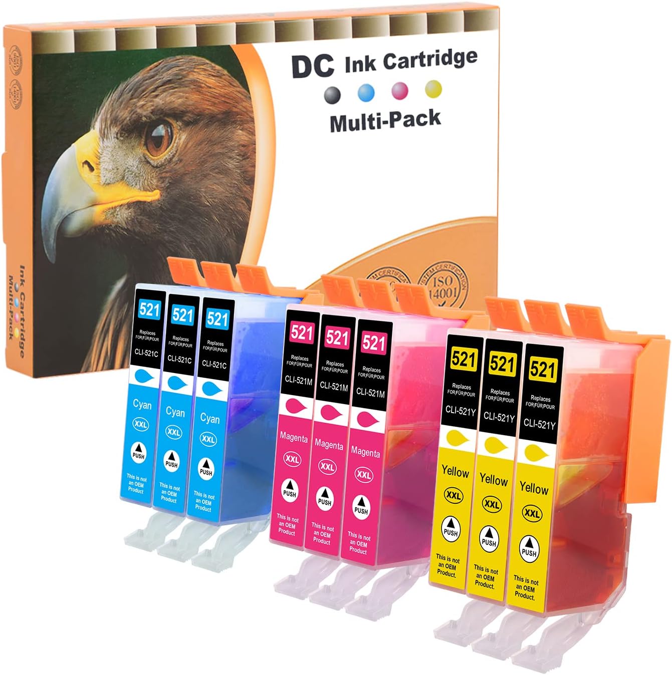 D&C Compatible Ink Cartridge Replacement for Canon PGI-520 CLI-521 for ...
