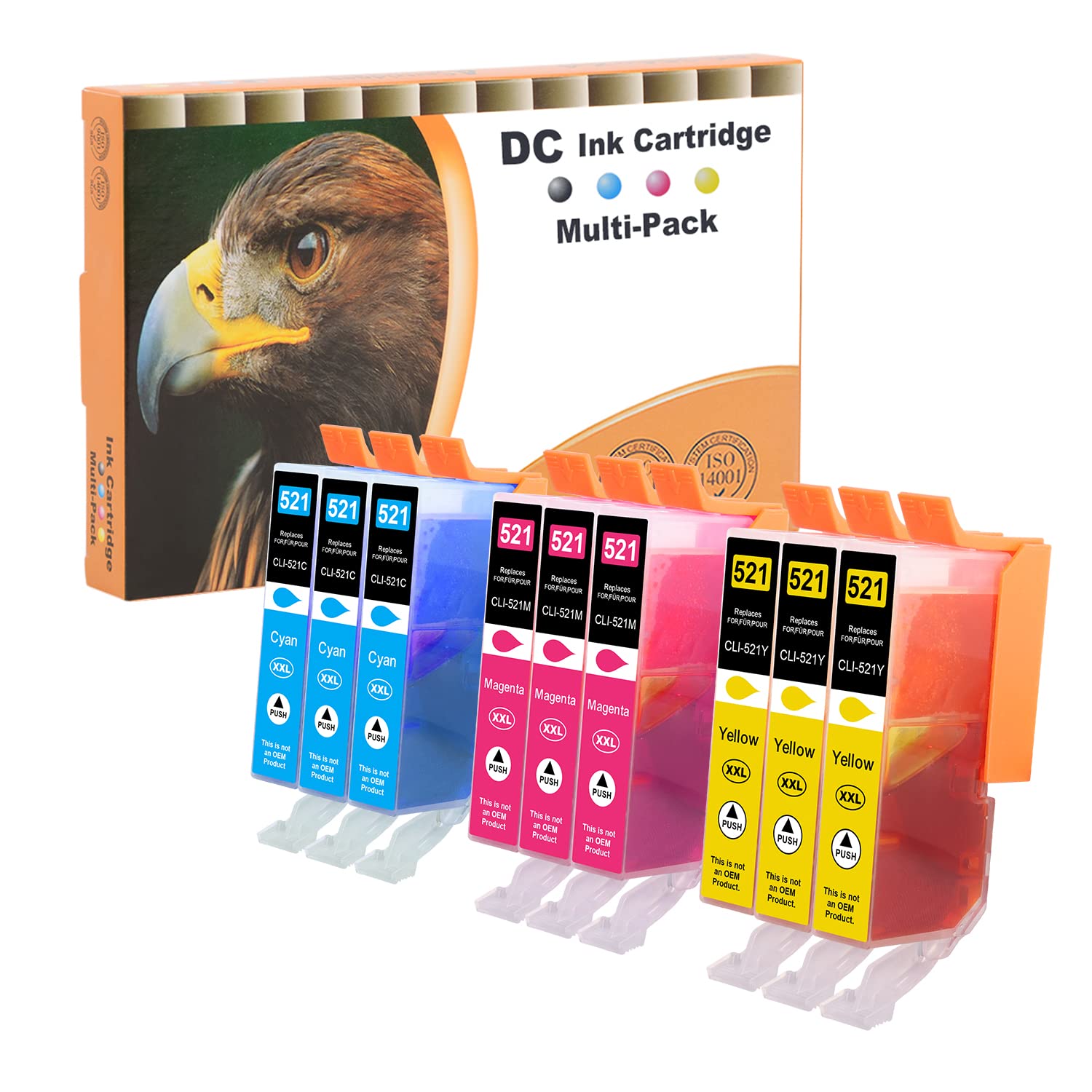 D&C Compatible Ink Cartridge Replacement for Canon PGI-520 CLI-521 for ...