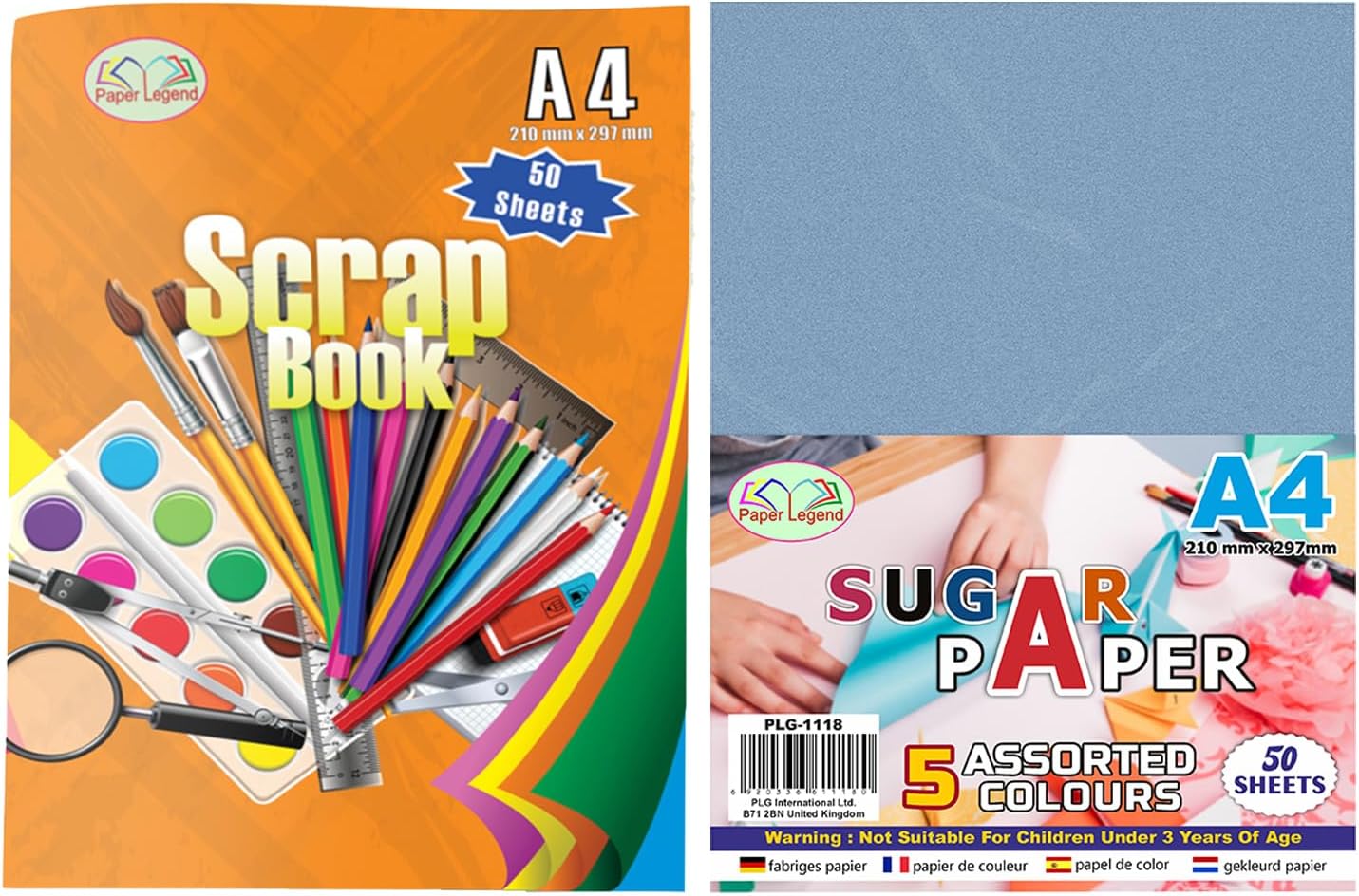 (Set of 2) A4 Staple Bound Scrapbook 50 Sheets Photo Album Craft Paper ...