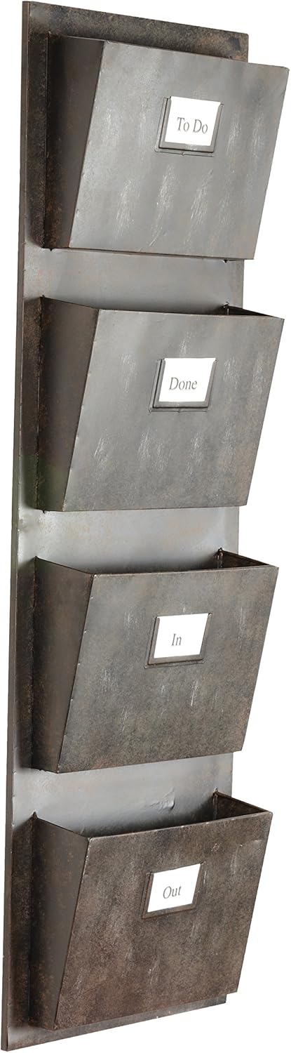 Amazon.com: FurnitureMaxx Rustic Grey Metal Industrial Wall-Mounted ...