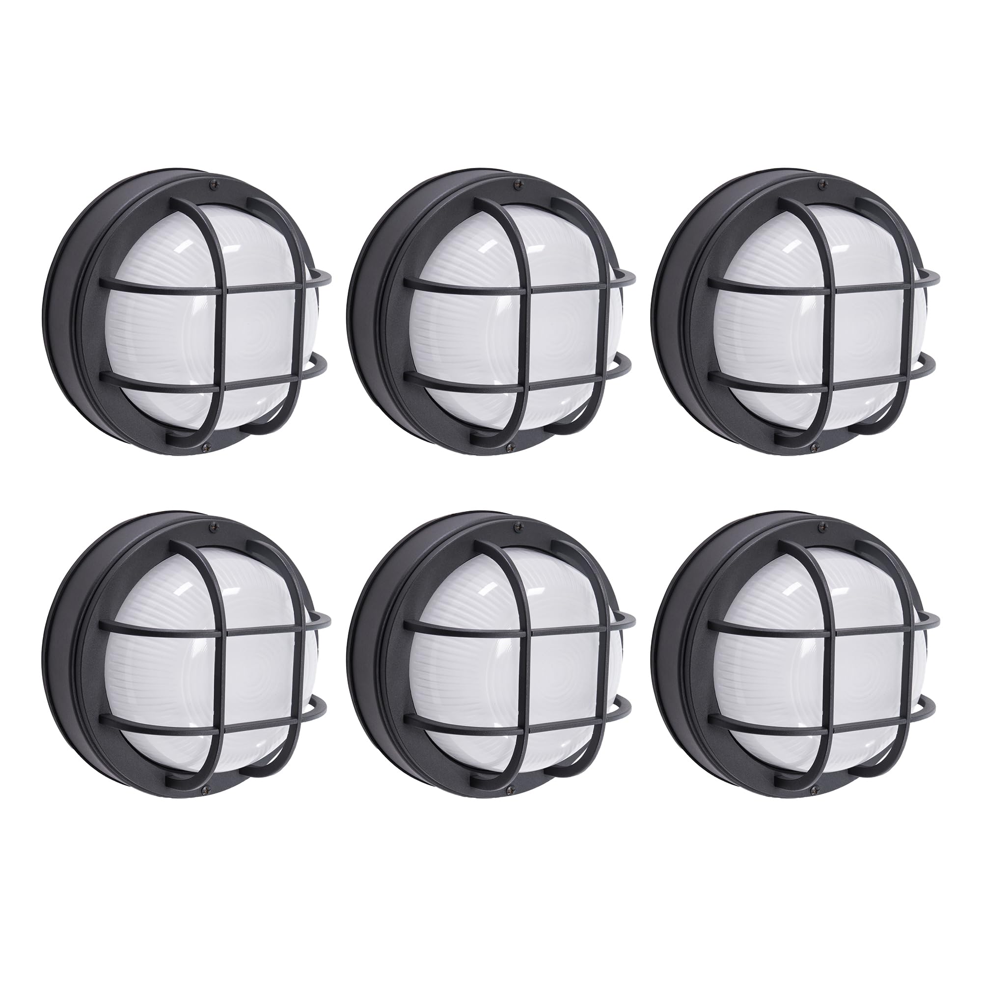 CORAMDEO Outdoor 8” Round LED Nautical Bulkhead Light, Flush Mount for ...