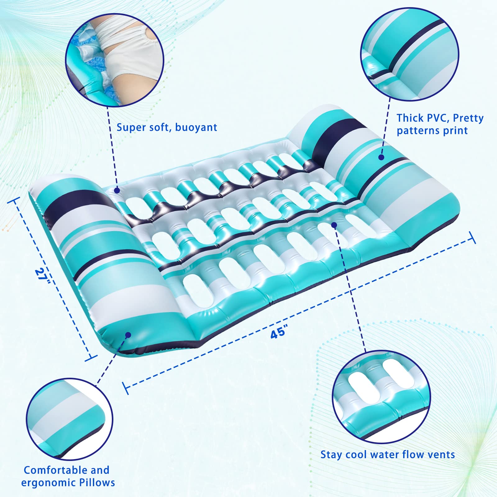 Snapklik.com : Pool Floats - 2 Pack Inflatable Pool Floats Rafts, Pool ...