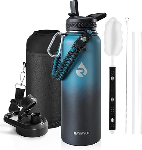 Amazon.com: RAYMYLO Insulated Water Bottle 40 oz, Triple Wall Vacuum ...