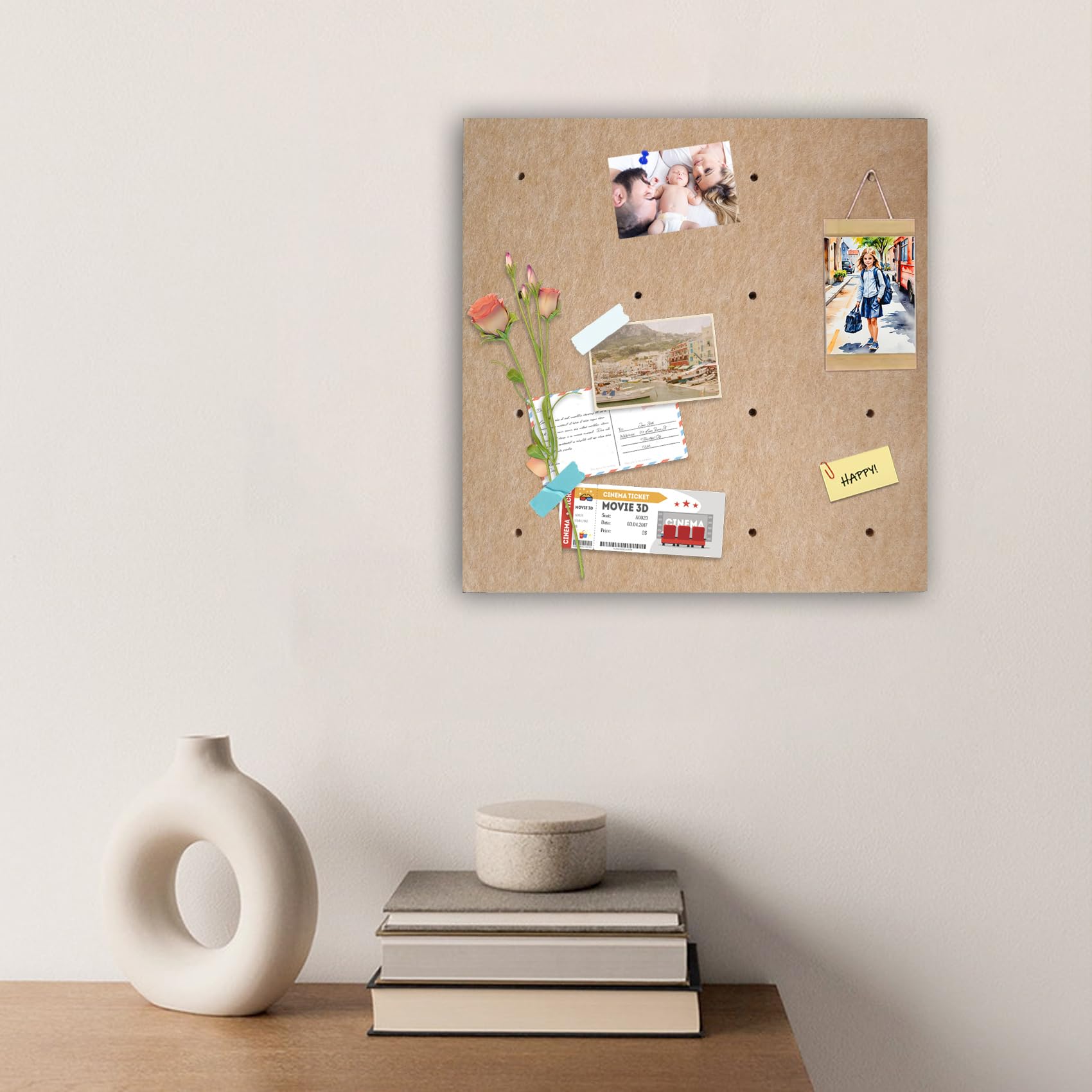 Snapklik.com : Large Brown Felt Pinboard Bulletin Boards Pegboard Wall ...