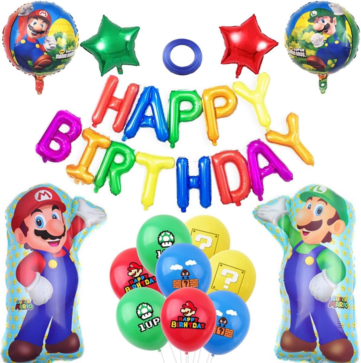 Amazon.com: Mario Birthday Party Decorations, Mario Balloons Banners ...