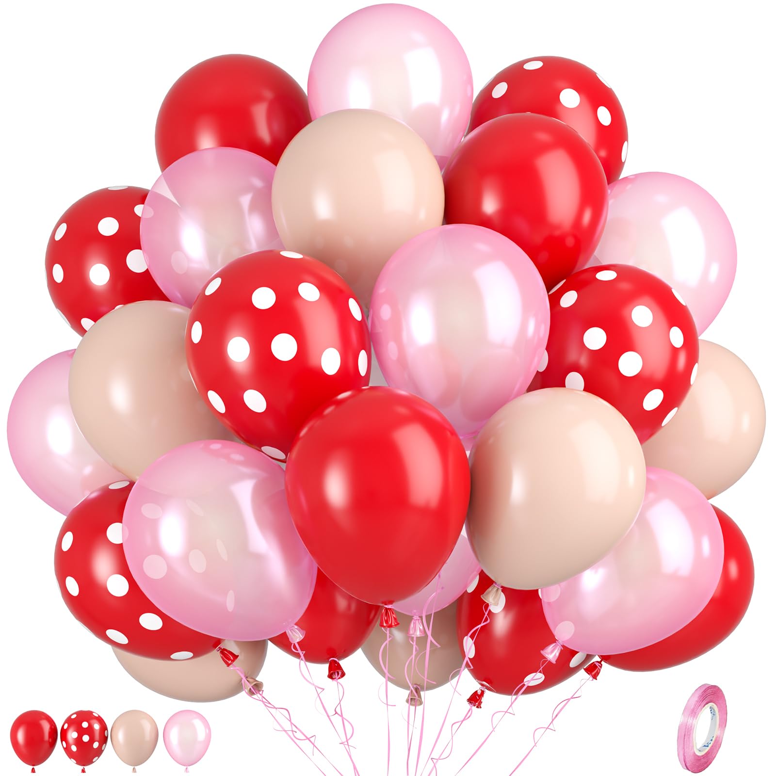 Amazon.com: Light Pink and Red Balloons, Pink and Red Balloons, Red and ...