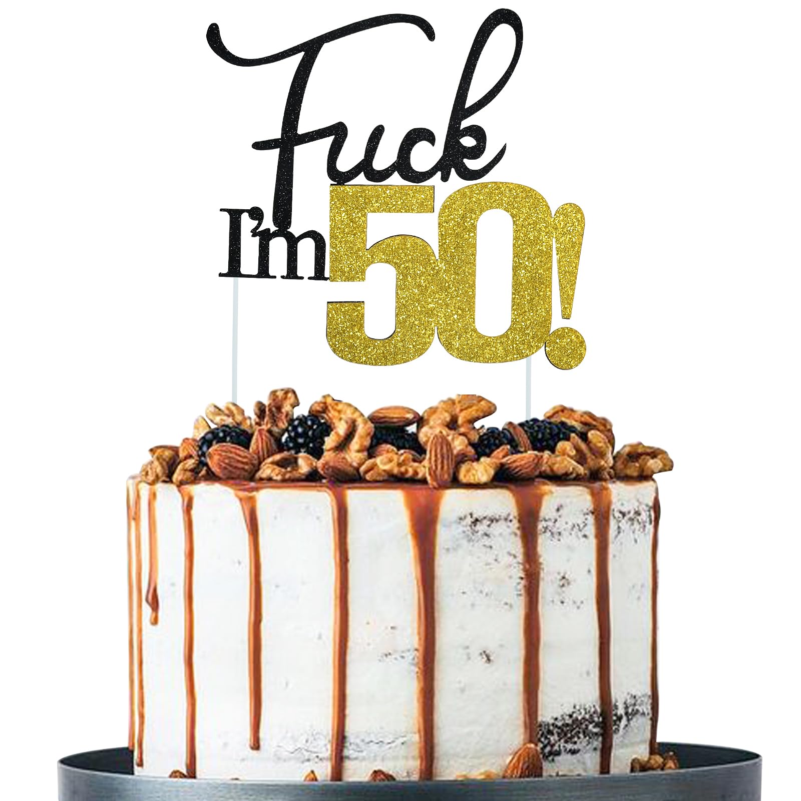 Snapklik.com : BEISHIDA Black Glitter 50 Birthday Cake Toppers