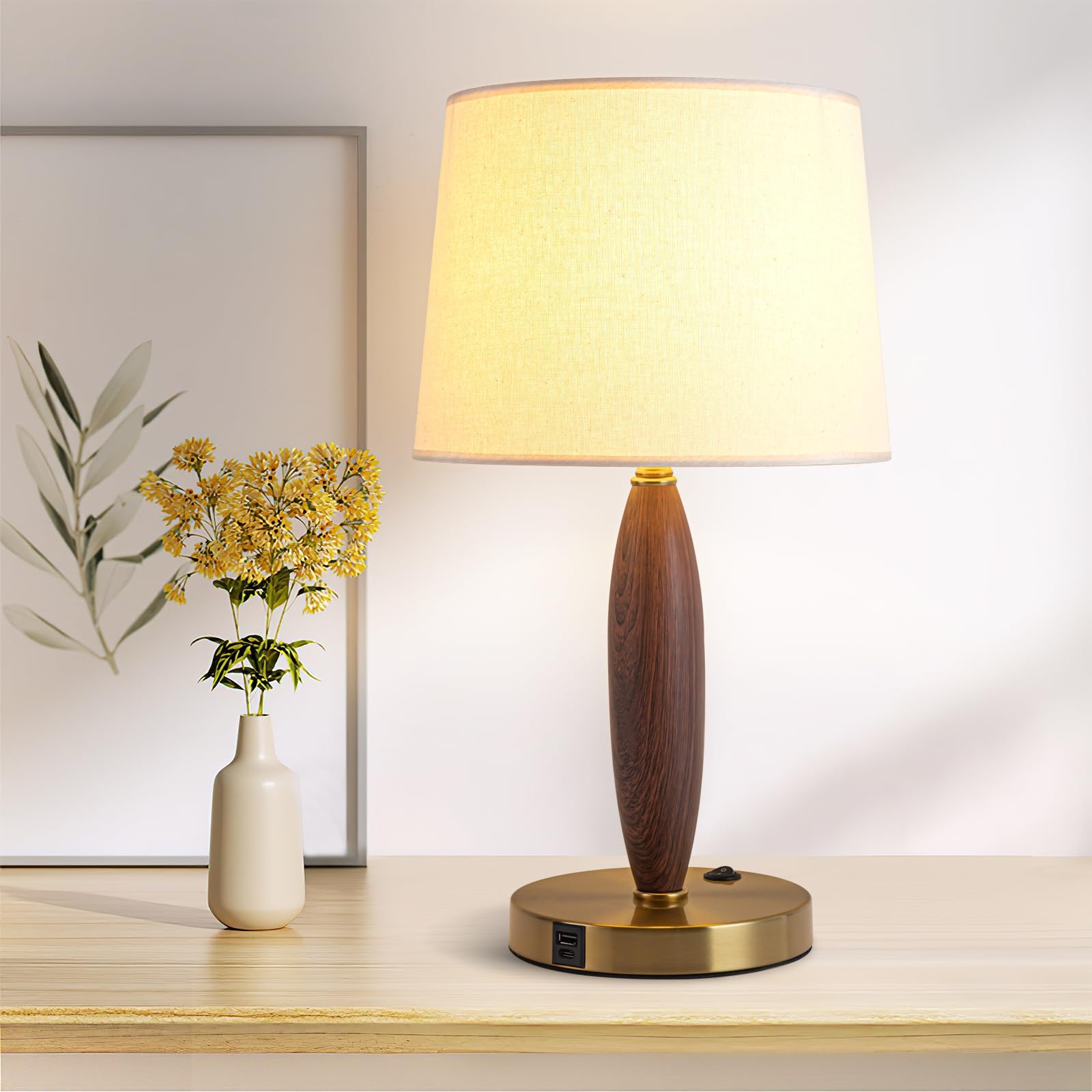 SYAGIAO Bedside Lamps for Nightstand - Table Lamp for Bedroom, 22 ...