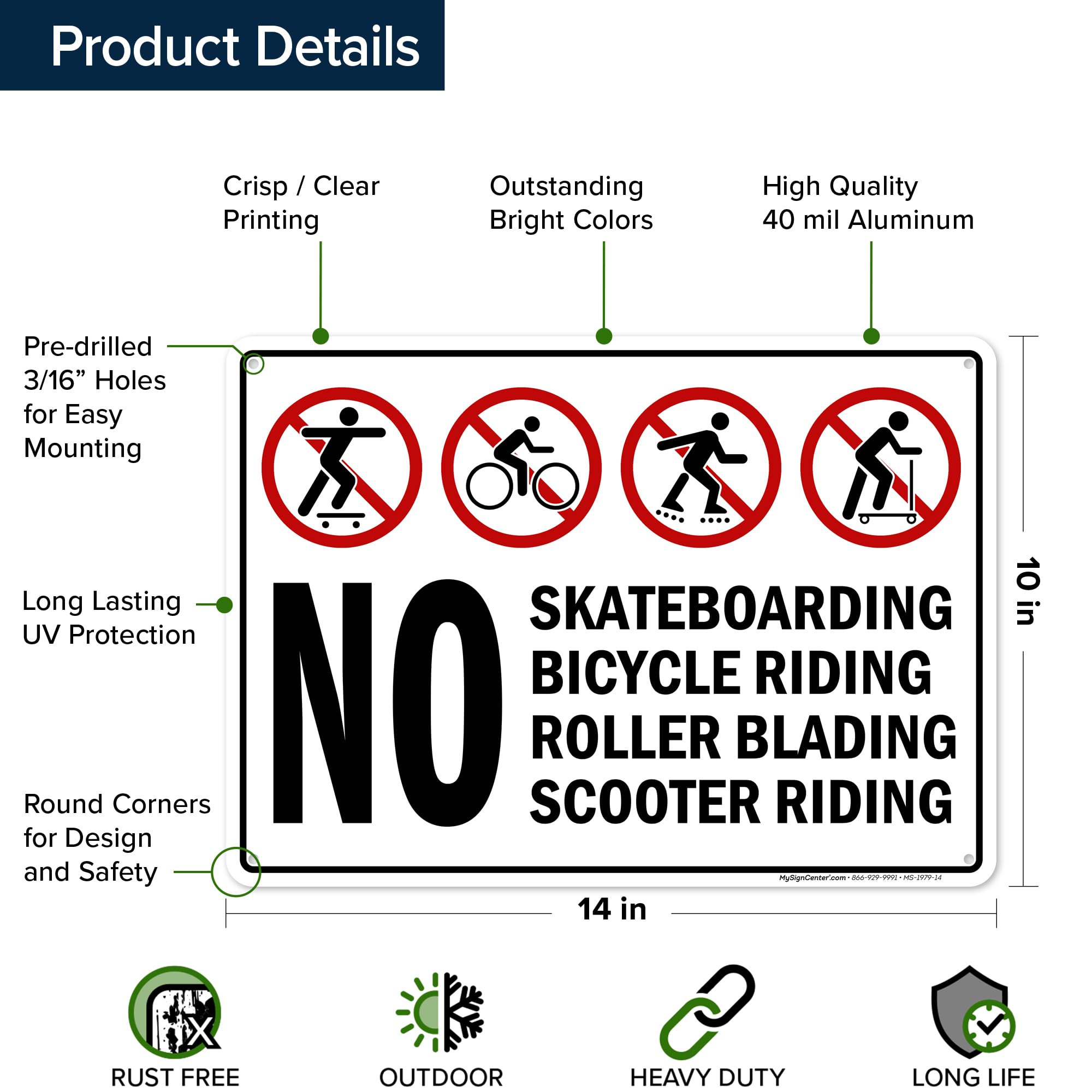 No Skateboarding Sign