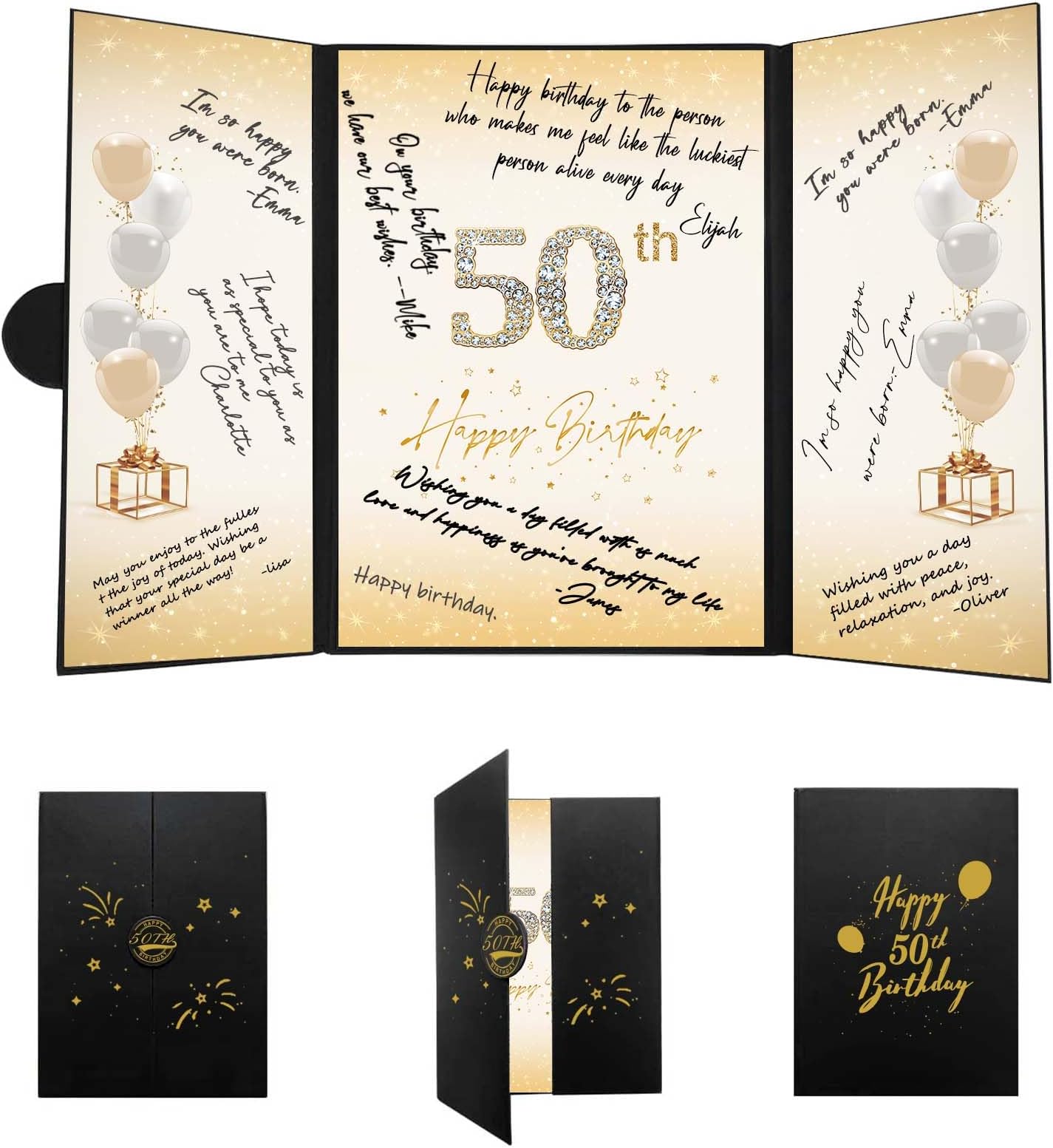 Amazon.com: Crenics Gold and White 50th Anniversary Decorations ...