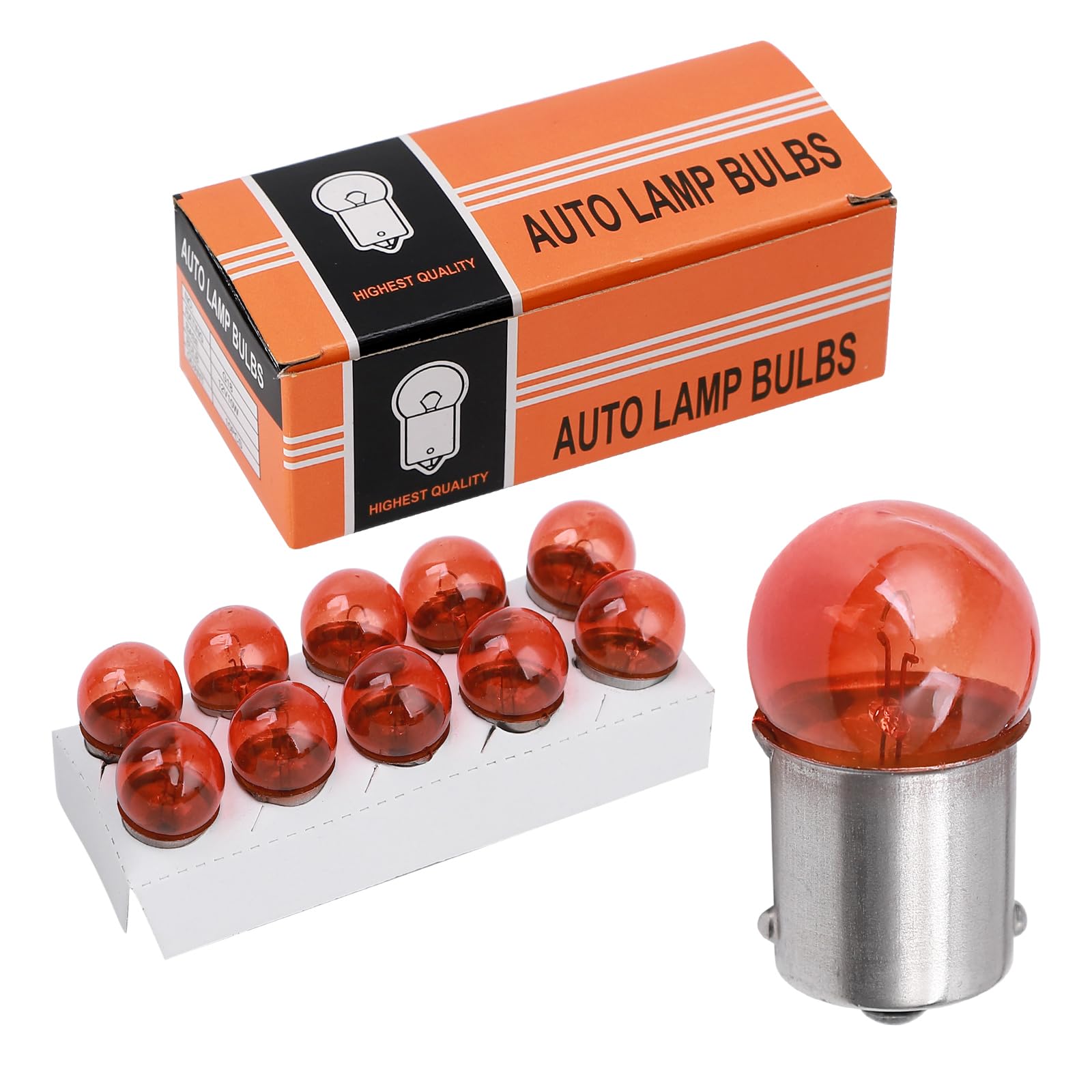 Amazon.com: Minho 10Pcs G18 Motorcycle Turn Signal Bulbs 12V 5W Orange ...