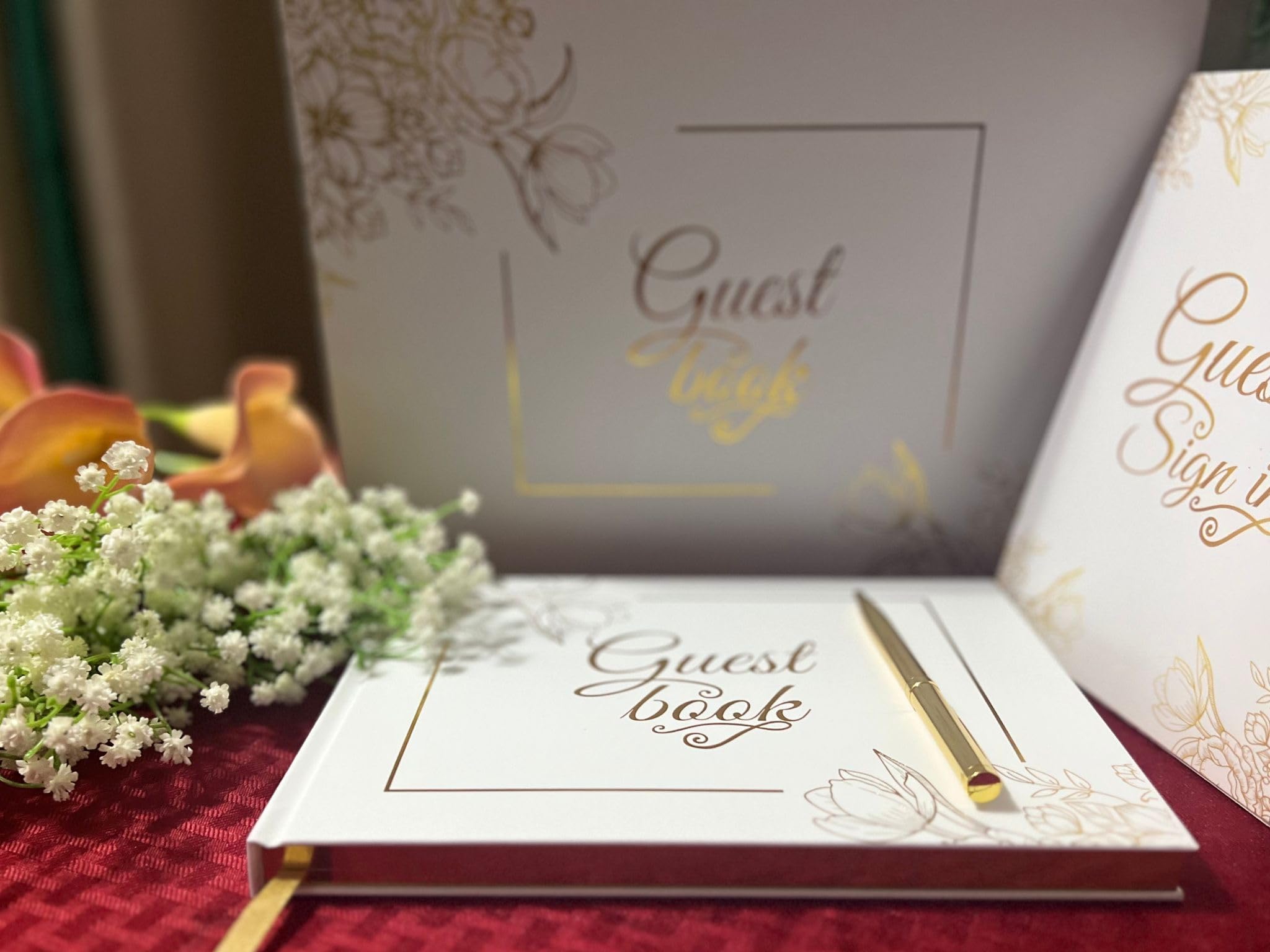 Amazon.com: Wedding Guest Book and Elegant Guest Book Wedding Reception ...