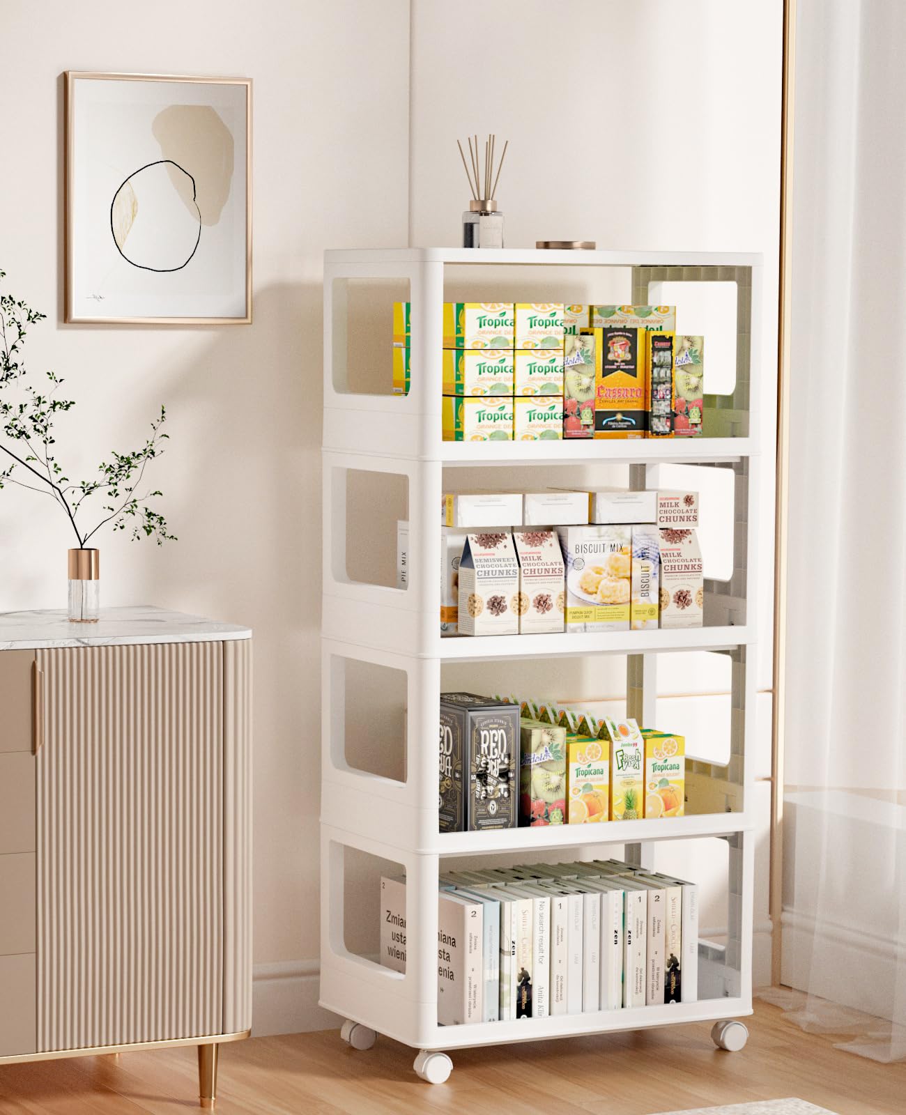 Snapklik.com : Storage Shelf Units 5 Layer - Rolling Storage Cart ...