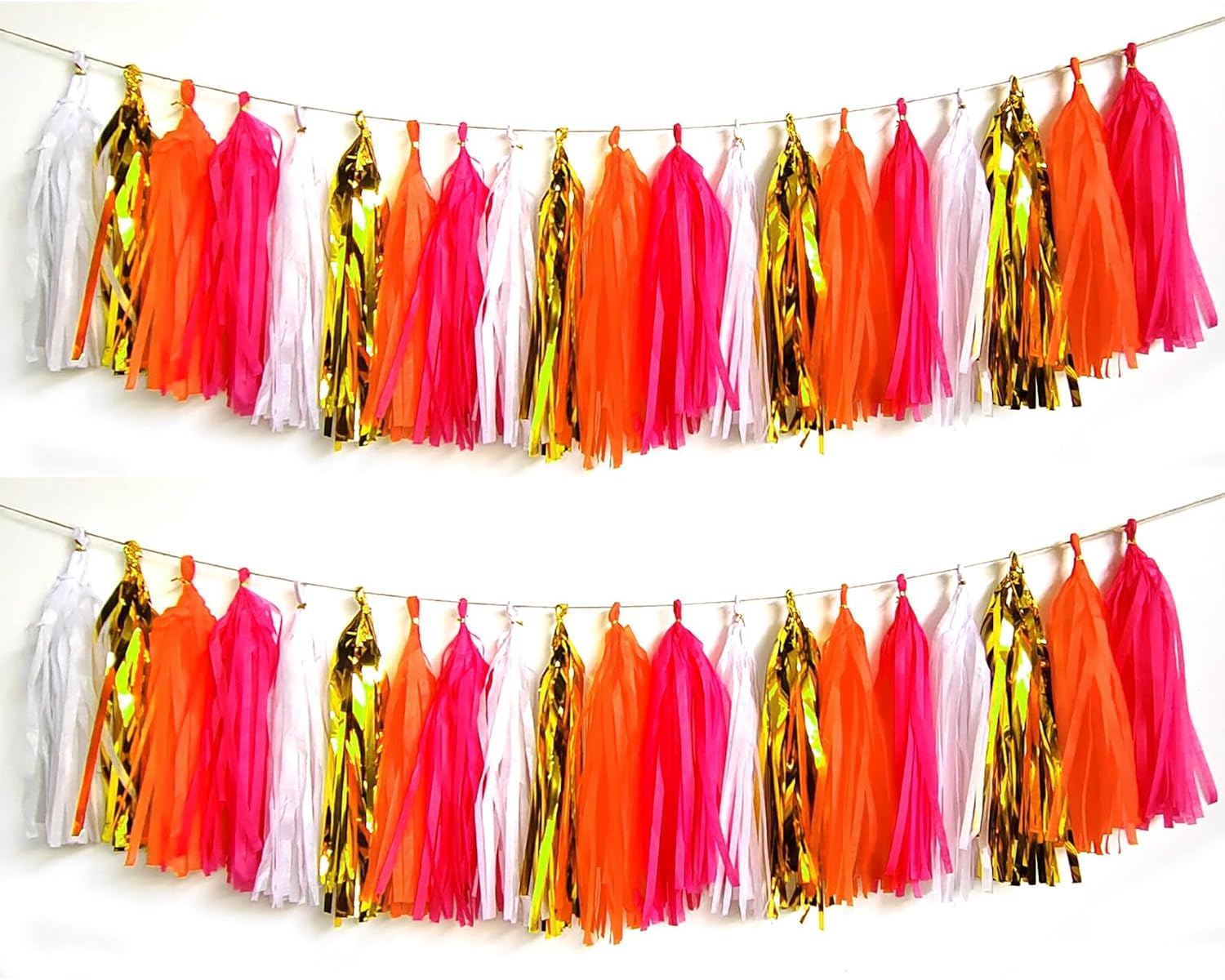 Amazon.com: AimtoHome Shiny Tassel Garland Tissue Paper Tassel Banner ...