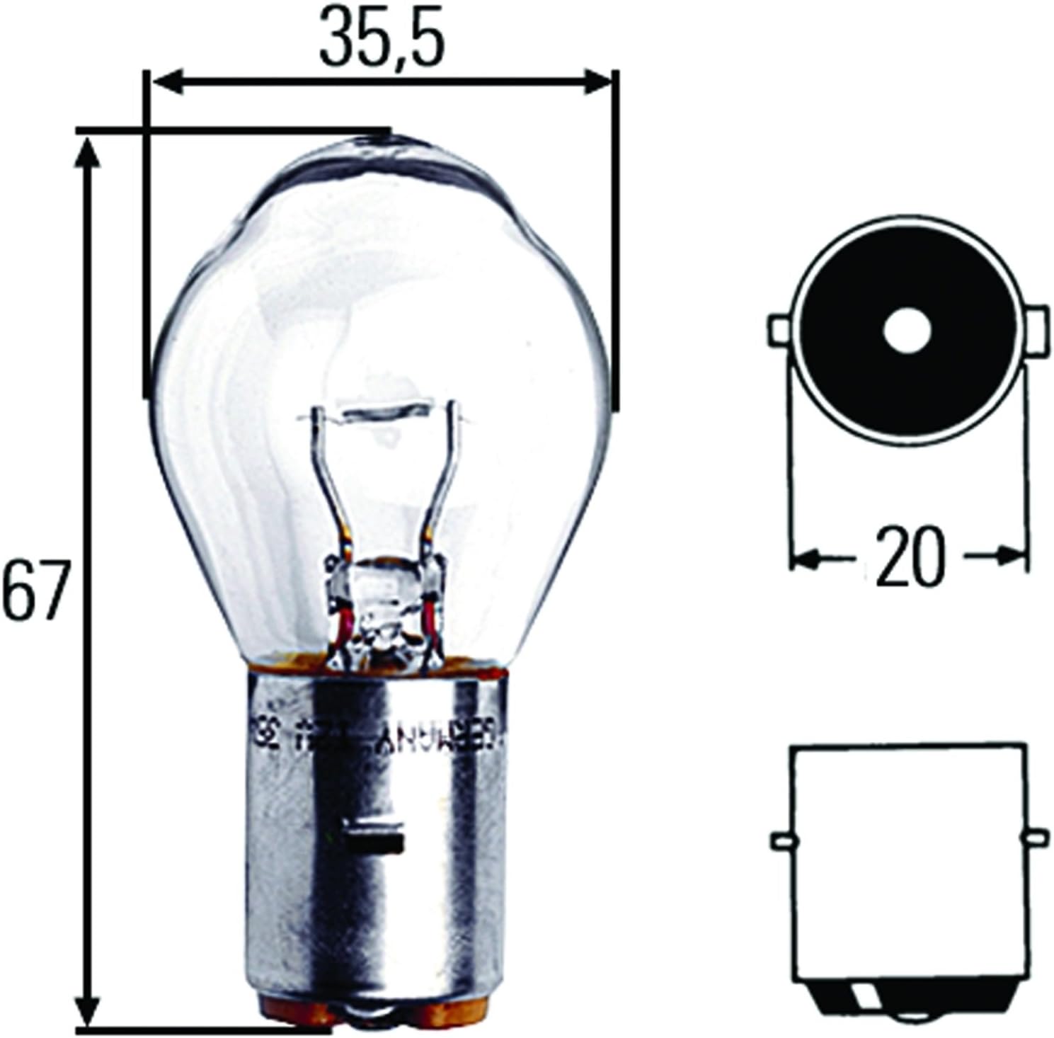 Amazon.com: HELLA 002083251 S 11 Series 24V 35W F2 Incandescent Bulb ...