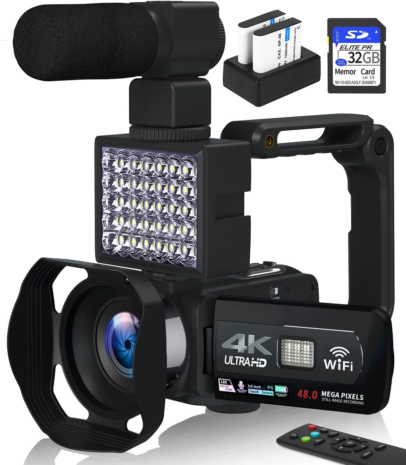Amazon.com : VETEK Video Camera Camcorder 4K, Vlogging Camera for ...