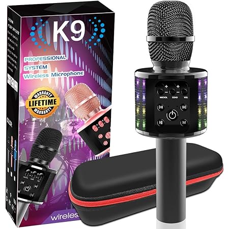 Amazon.com: Wireless Bluetooth Karaoke Microphone with Controllable LED ...