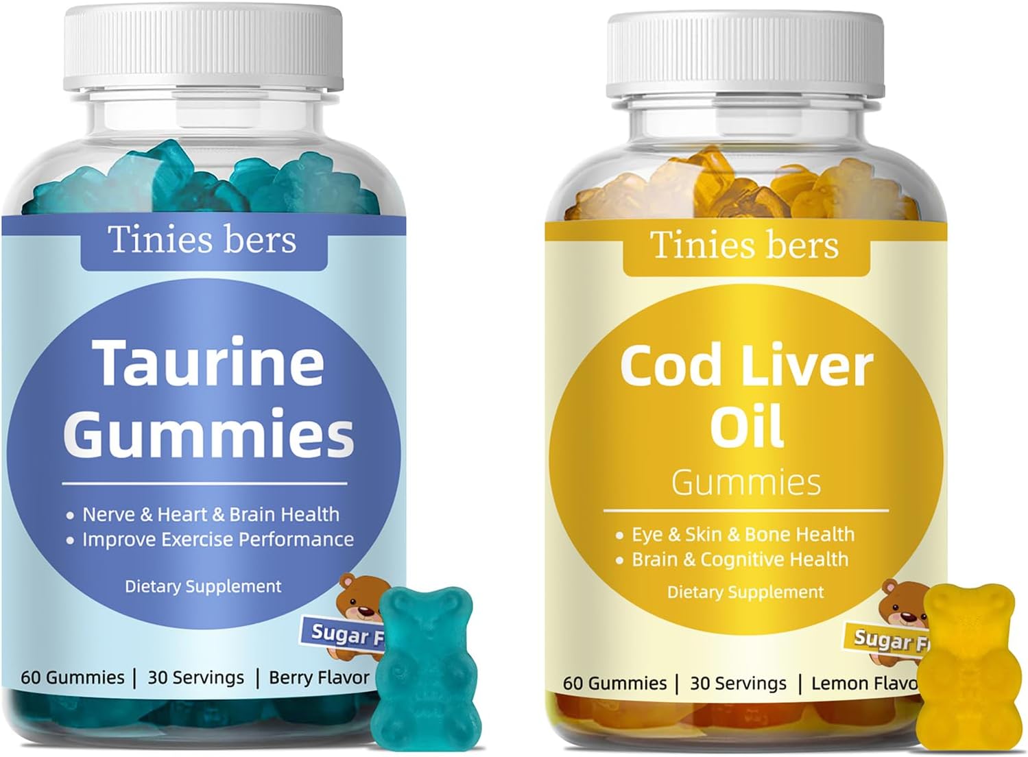 Amazon.com: Taurine Gummies 1000mg, Cod Liver Oil Gummies 1000mg, Sugar ...