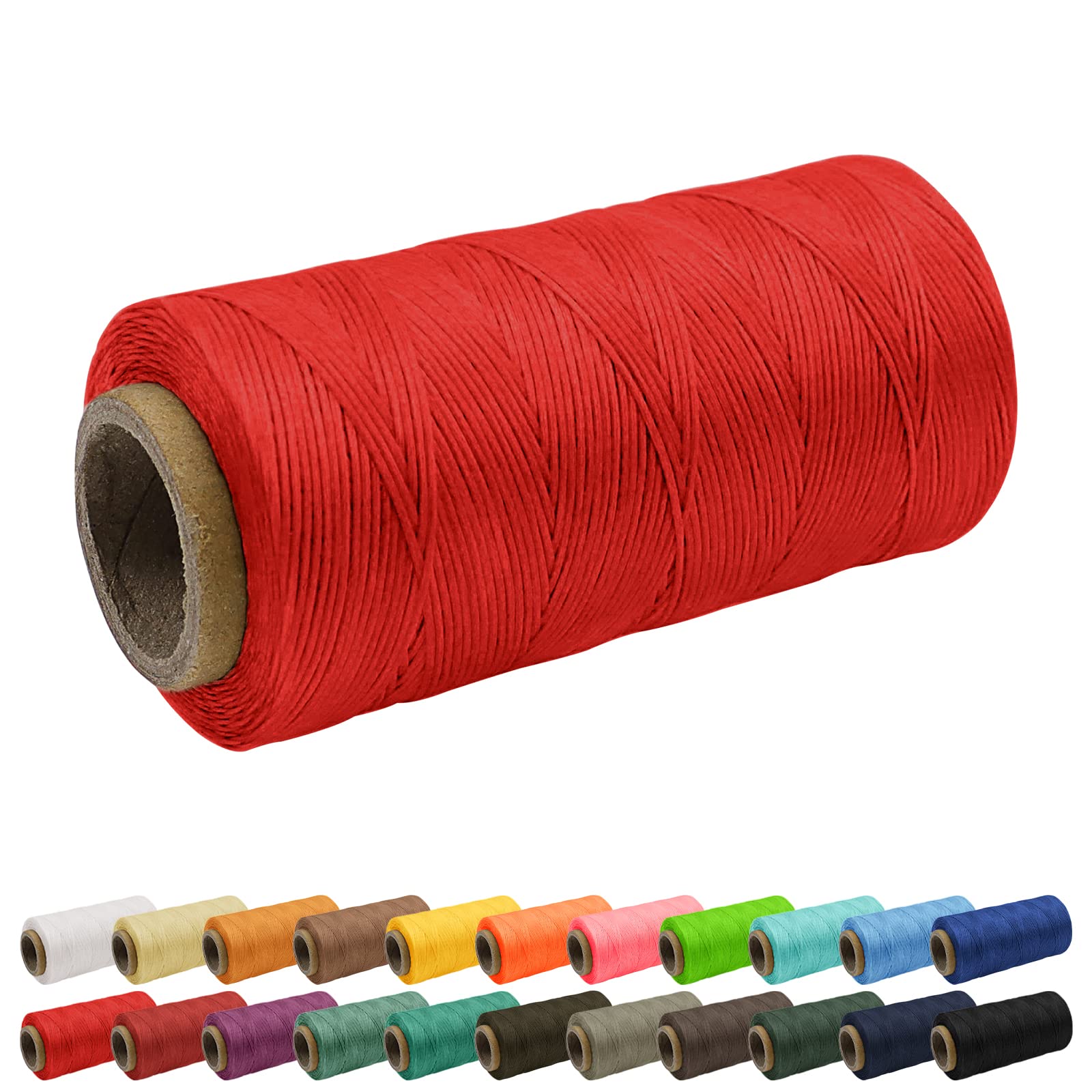Uiopa 1mm Waxed Thread, 260m 150D Flat Leather Sewing Thread, Hand ...