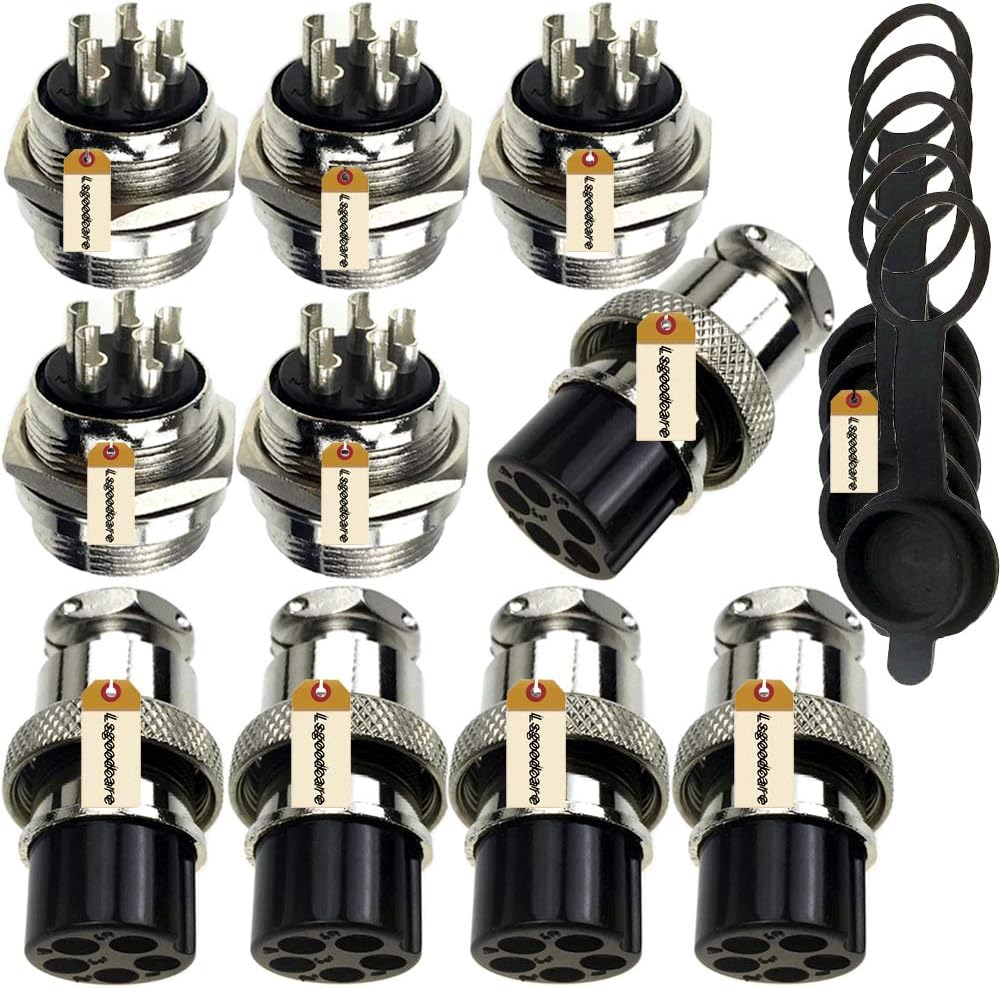 Amazon.com: Aviation Connector GX20, Lsgoodcare 5 Pin Male & Female ...