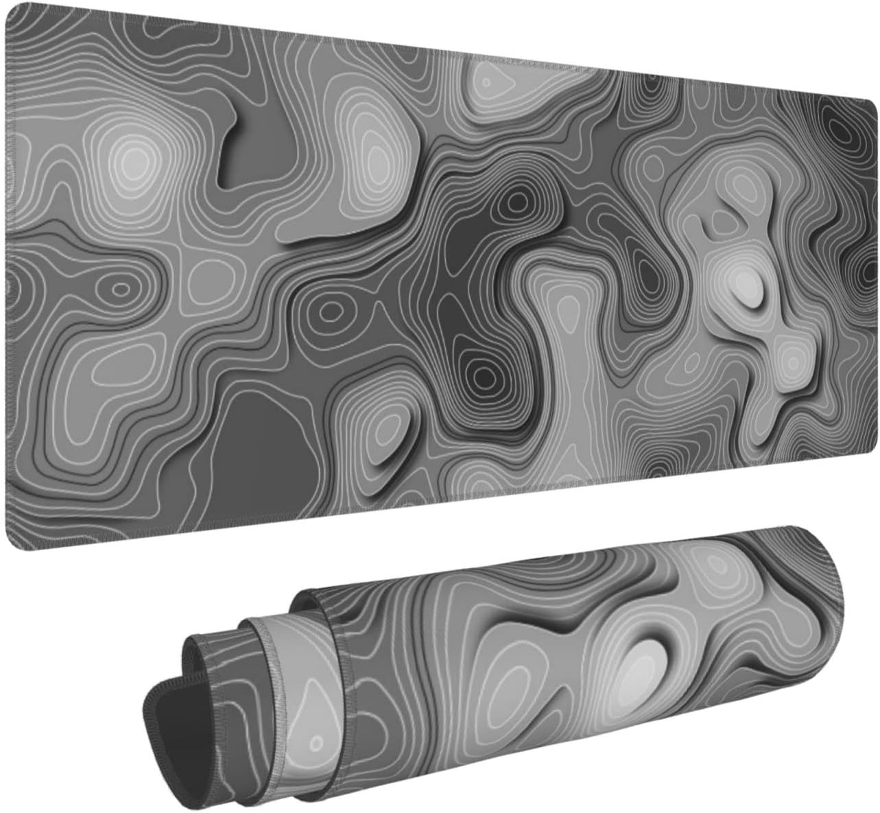 Amazon.com : 3D Topographic Map Mouse Pad Grey White Gaming Mouse Pad ...