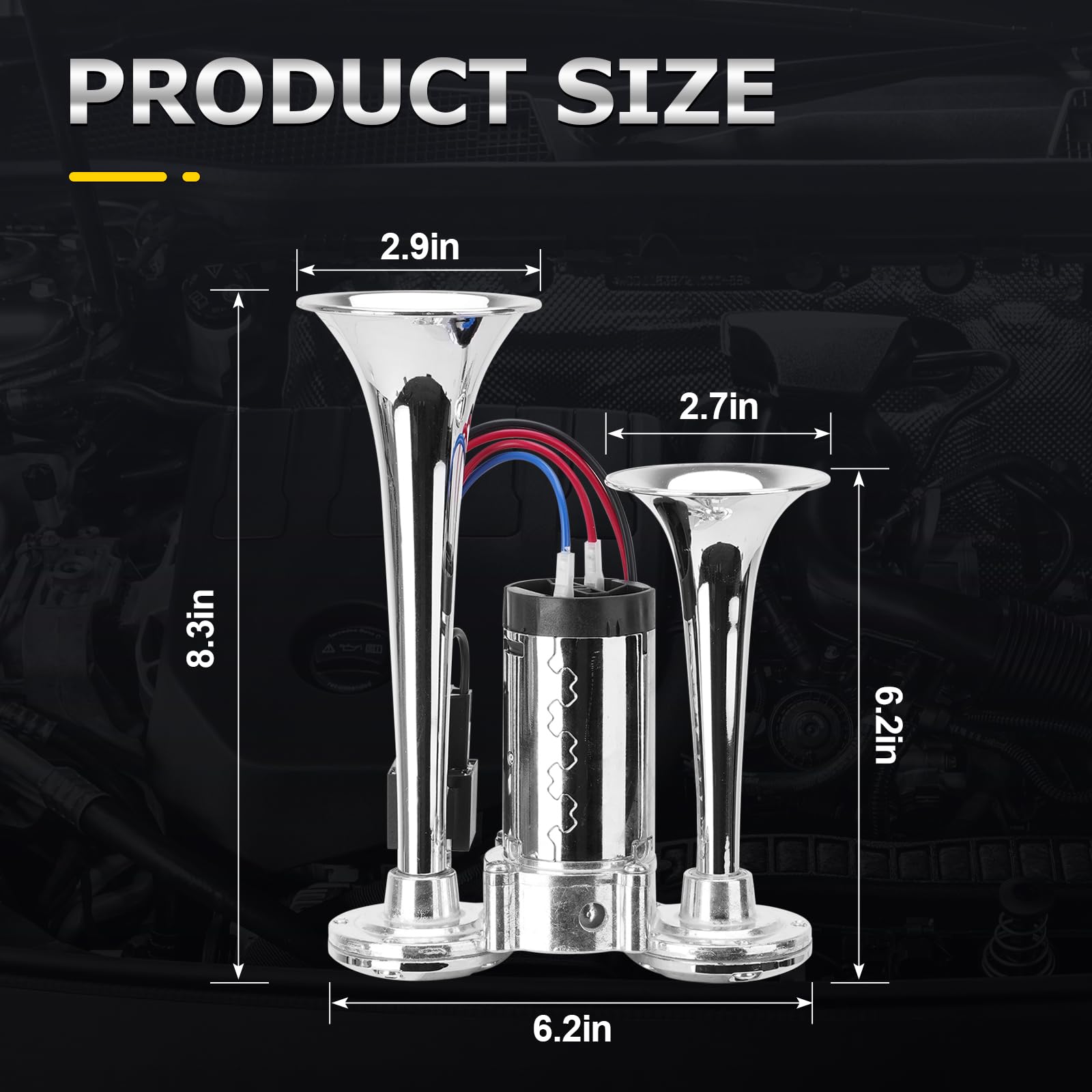 Snapklik.com : YEHERIT 12V 600DB Upgraded Air Horn Dual Trumpets, Super ...