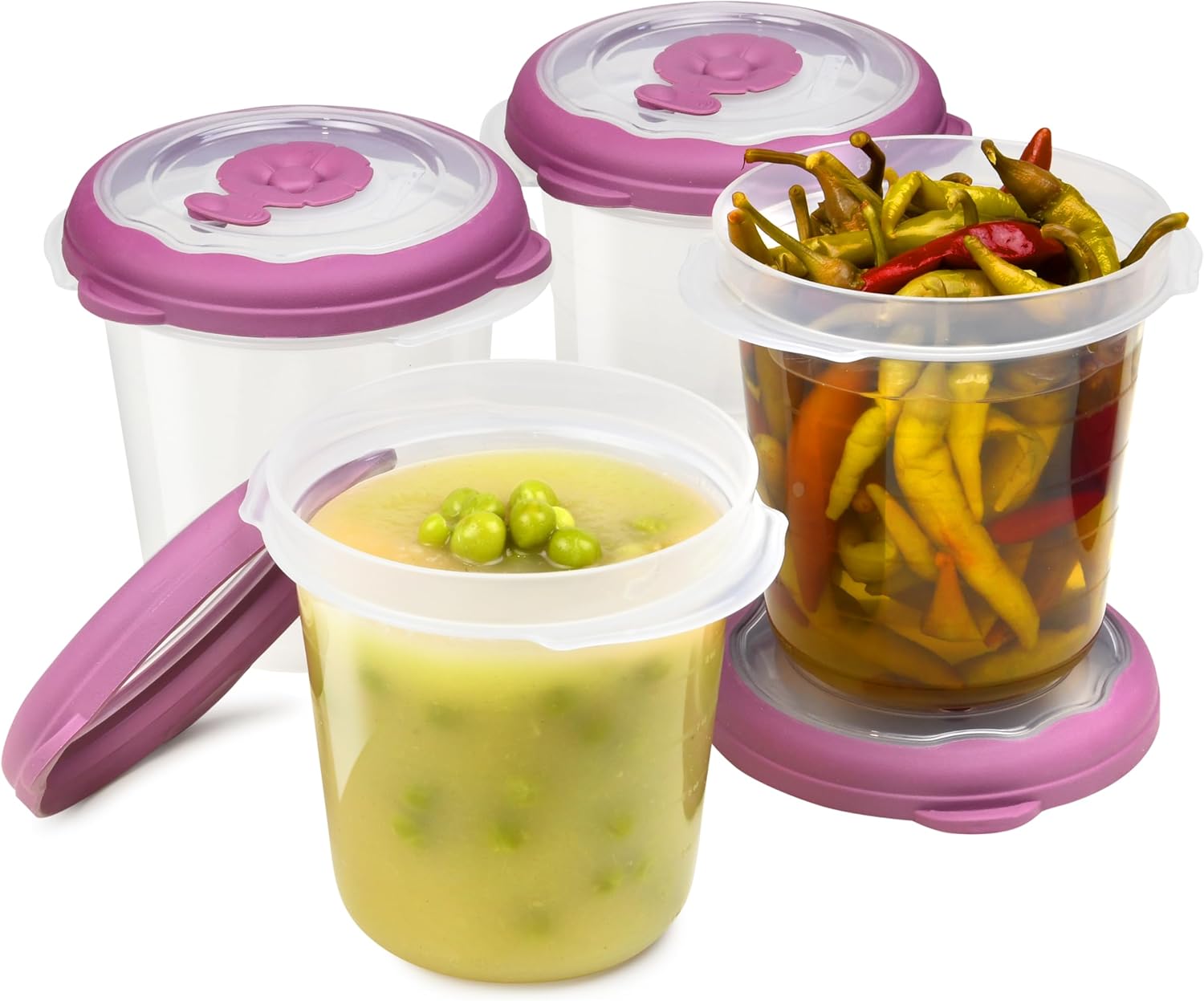 Amazon.com: 12 oz Plastic Soup Freezer Containers With Lids Reusable ...
