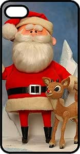 Amazon.com: Classic Santa & Rudolph At Christmas Time Black Plastic ...