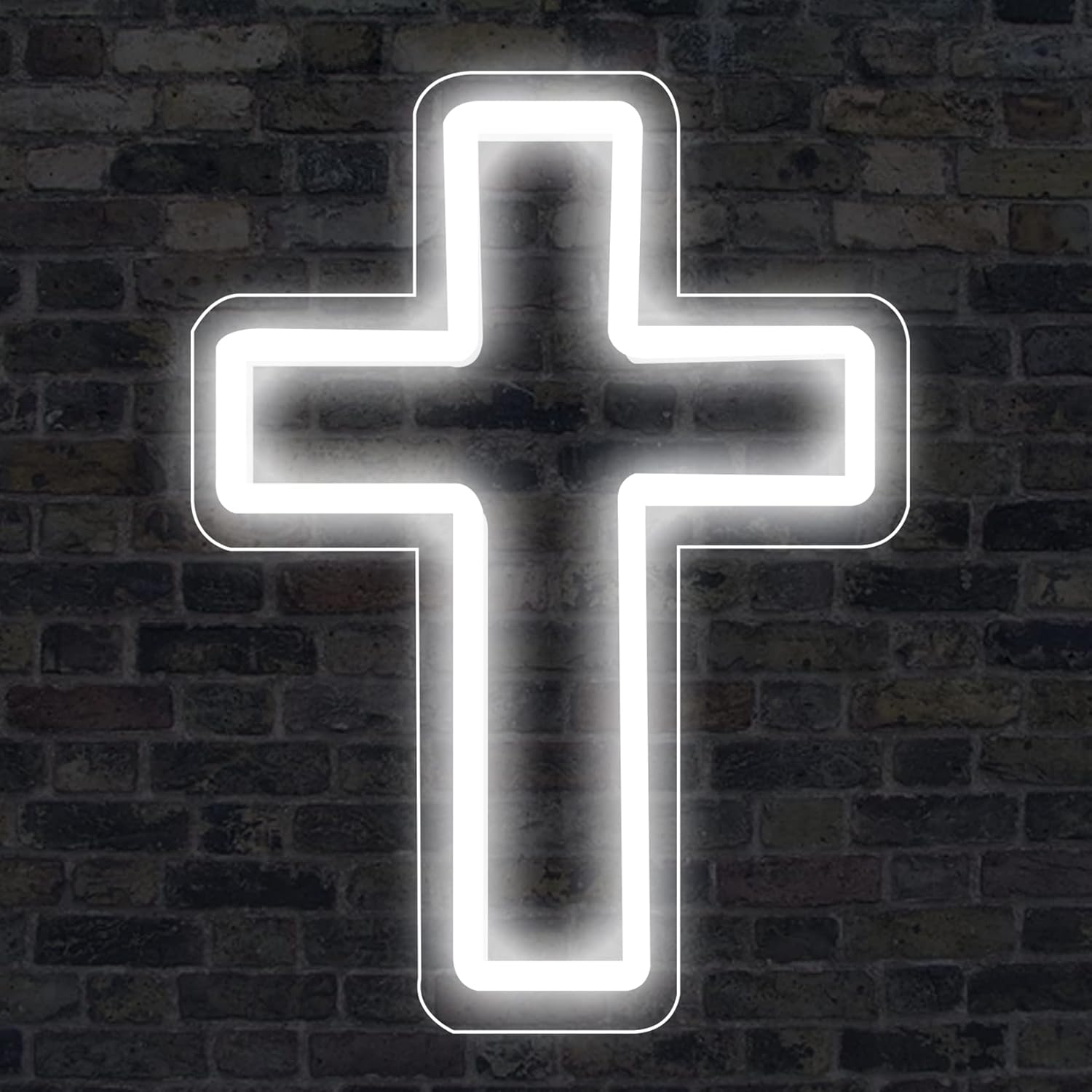 Amazon.com: HEVMEVENI Cross Jesus Neon Sign, Home Decoration Flex ...
