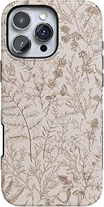 Amazon.com: Casely iPhone 16 Pro Case | Beige Garden | Neutral Floral | Ultra-Protective Bold ...