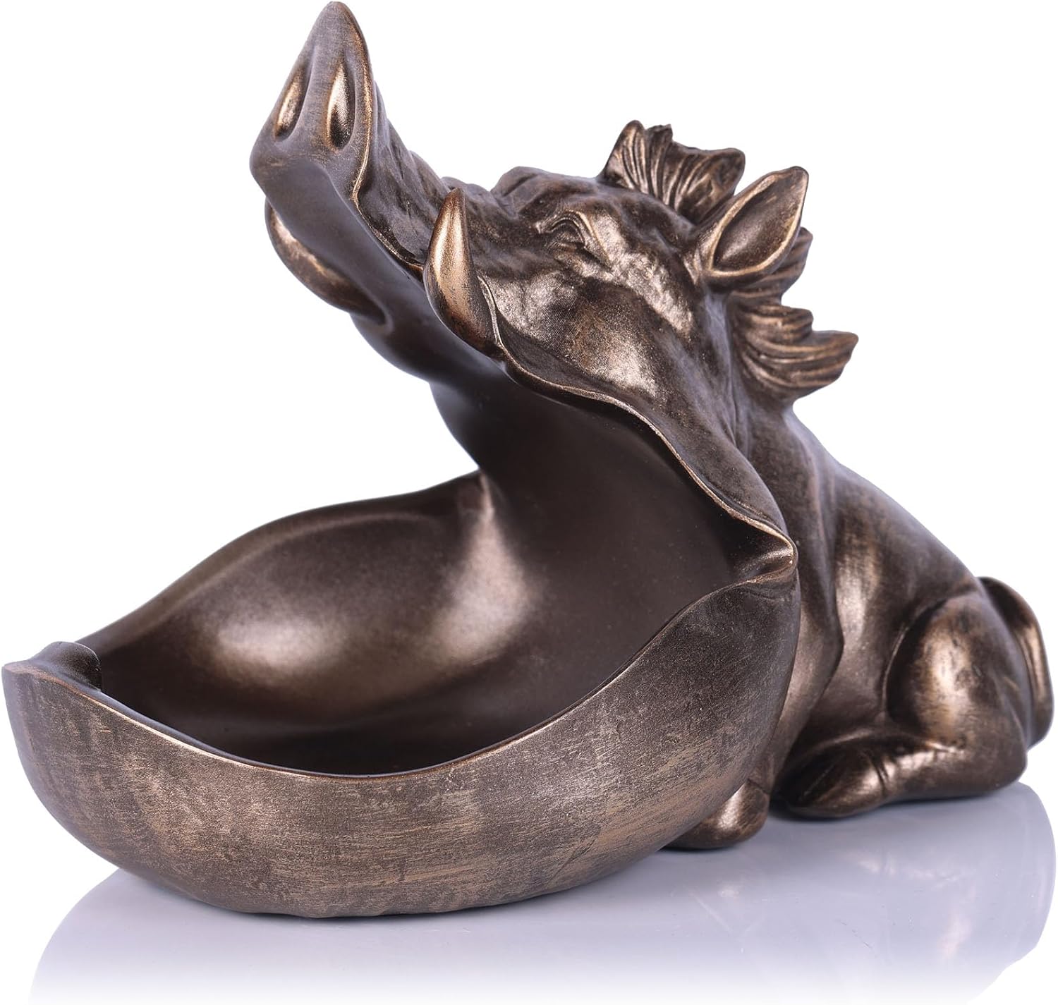 XMGZQ Copper Wild Boar Statue Key Bowl for Entryway Table,Cute Animal ...