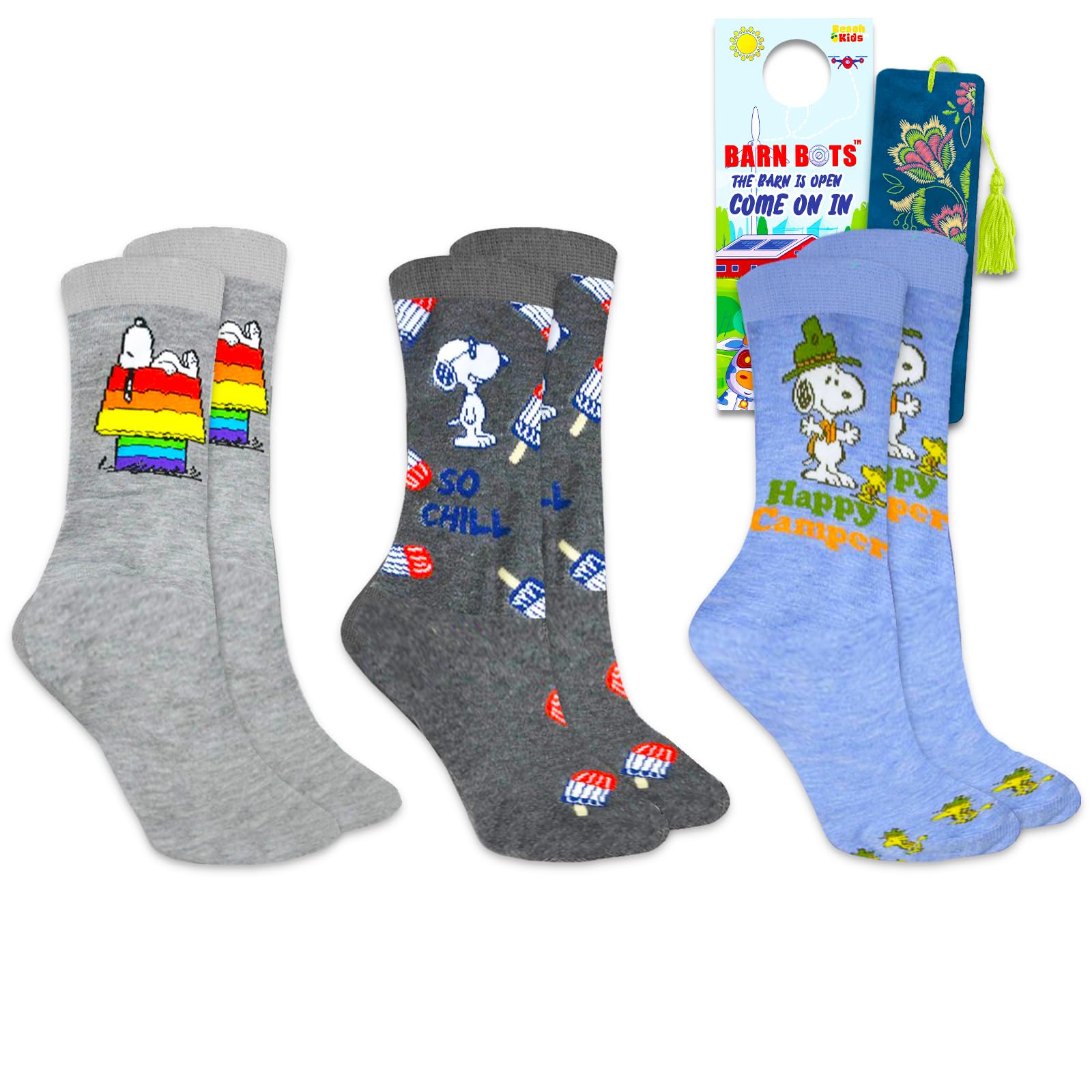 Amazon.com: Screen Legends Peanuts Men Crew Socks Set - Bundle with 3 ...