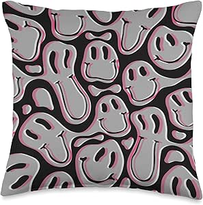 Amazon.com: melting smile face kidcore aesthetic fairycore Aesthetic Trippy Grey Pink Liquid ...