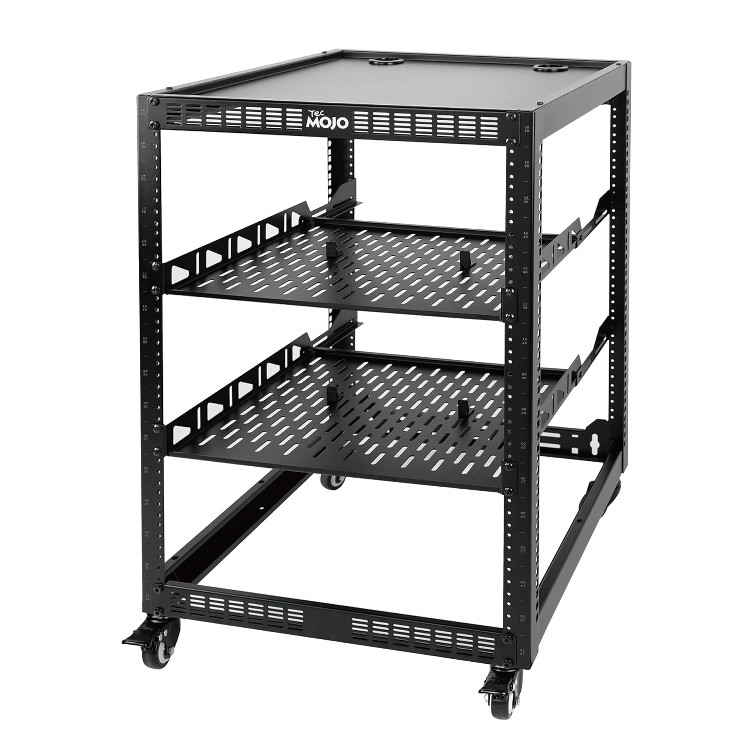 TECMOJO 16U Open Frame Network Rack for IT &AV Gear, AV Rack 4-Post ...