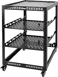 Amazon.com: Tecmojo 16U Open Frame Network Rack for IT &AV Gear, AV Rack 4-Post with casters ...