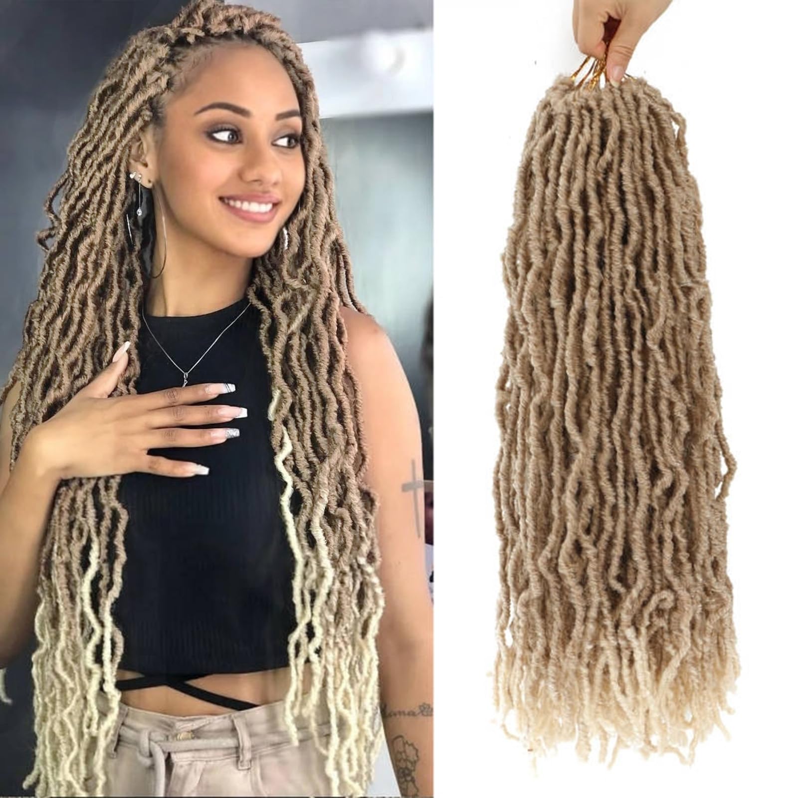 Amazon.com : Faux Locs Ombre Soft Locs Crochet Hair 22 Inch 7 Packs 27/ ...