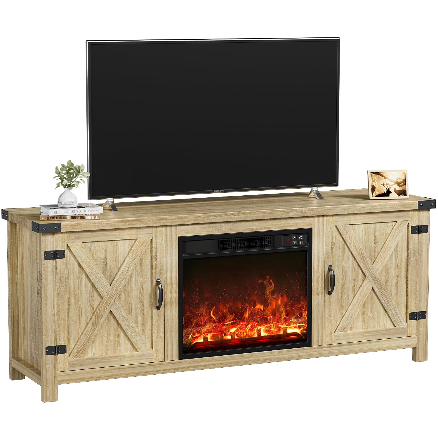 Snapklik.com : YESHOMY Fireplace TV Stand