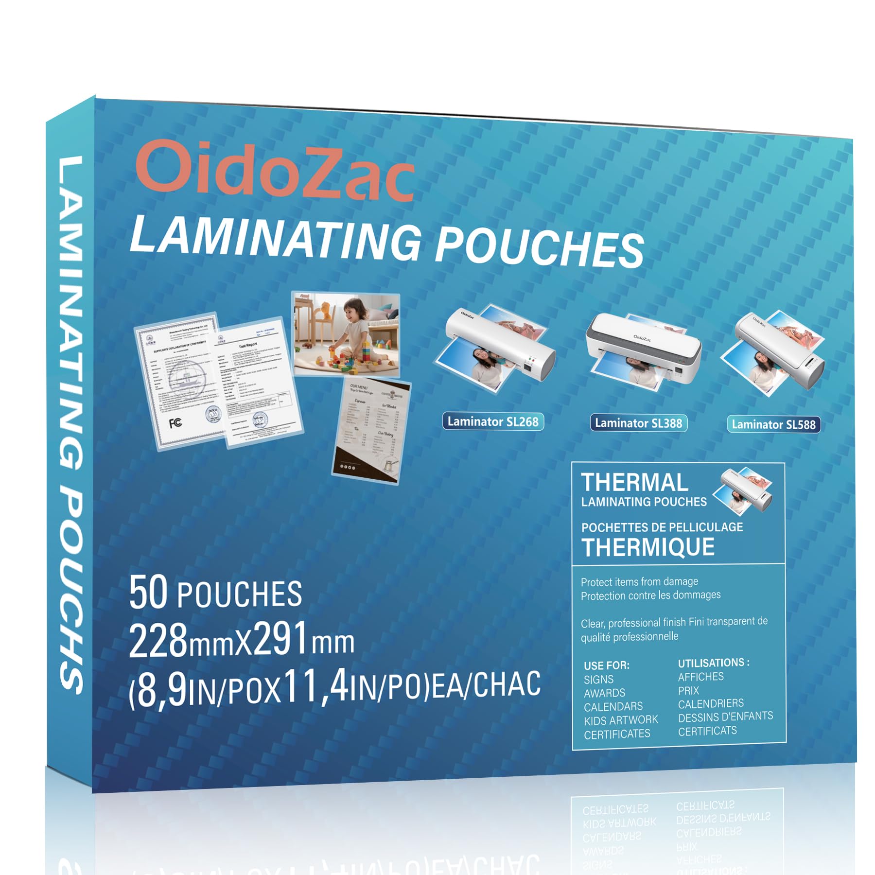 Amazon.com : Thermal Laminating Sheets, Letter Size 50 Pack Laminating ...
