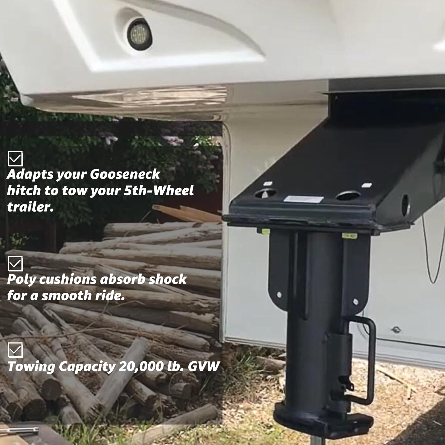 LoftMarte 17" Fifth Wheel to Gooseneck Adapter Hitch