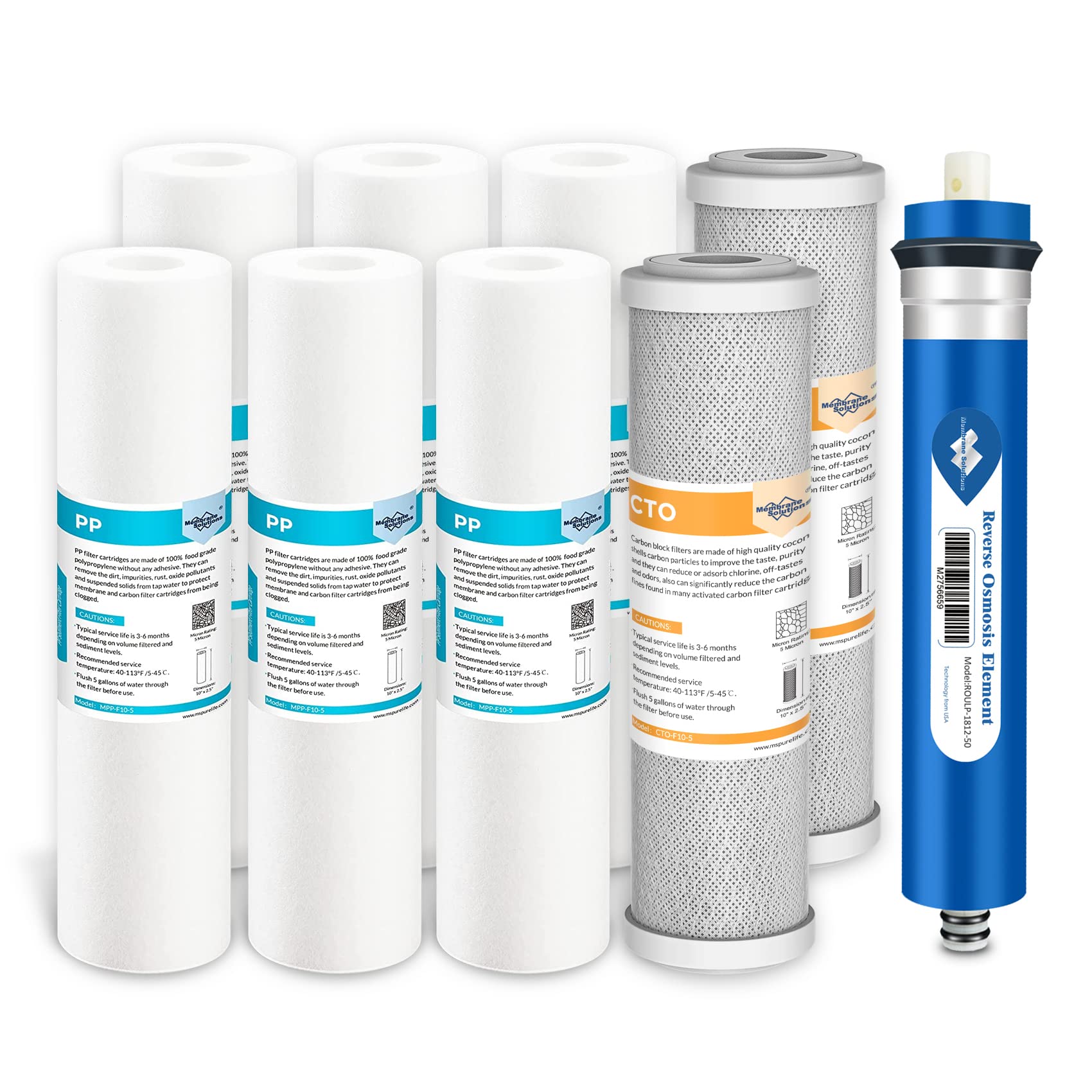 Amazon.com: 5 Micron 10" x 2.5" PP Sediment Filters (6 pack), Carbon ...